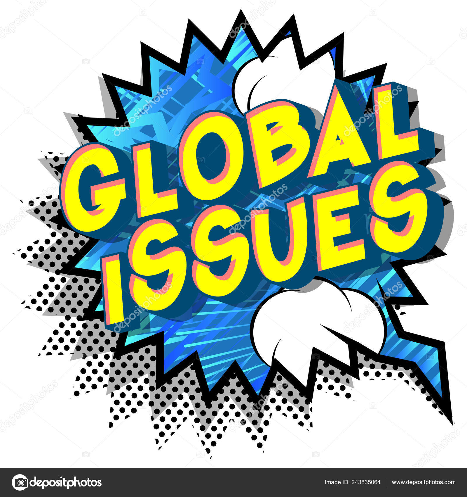 Global Issues Vector Illustrated Comic Book Style Phrase Abstract ...