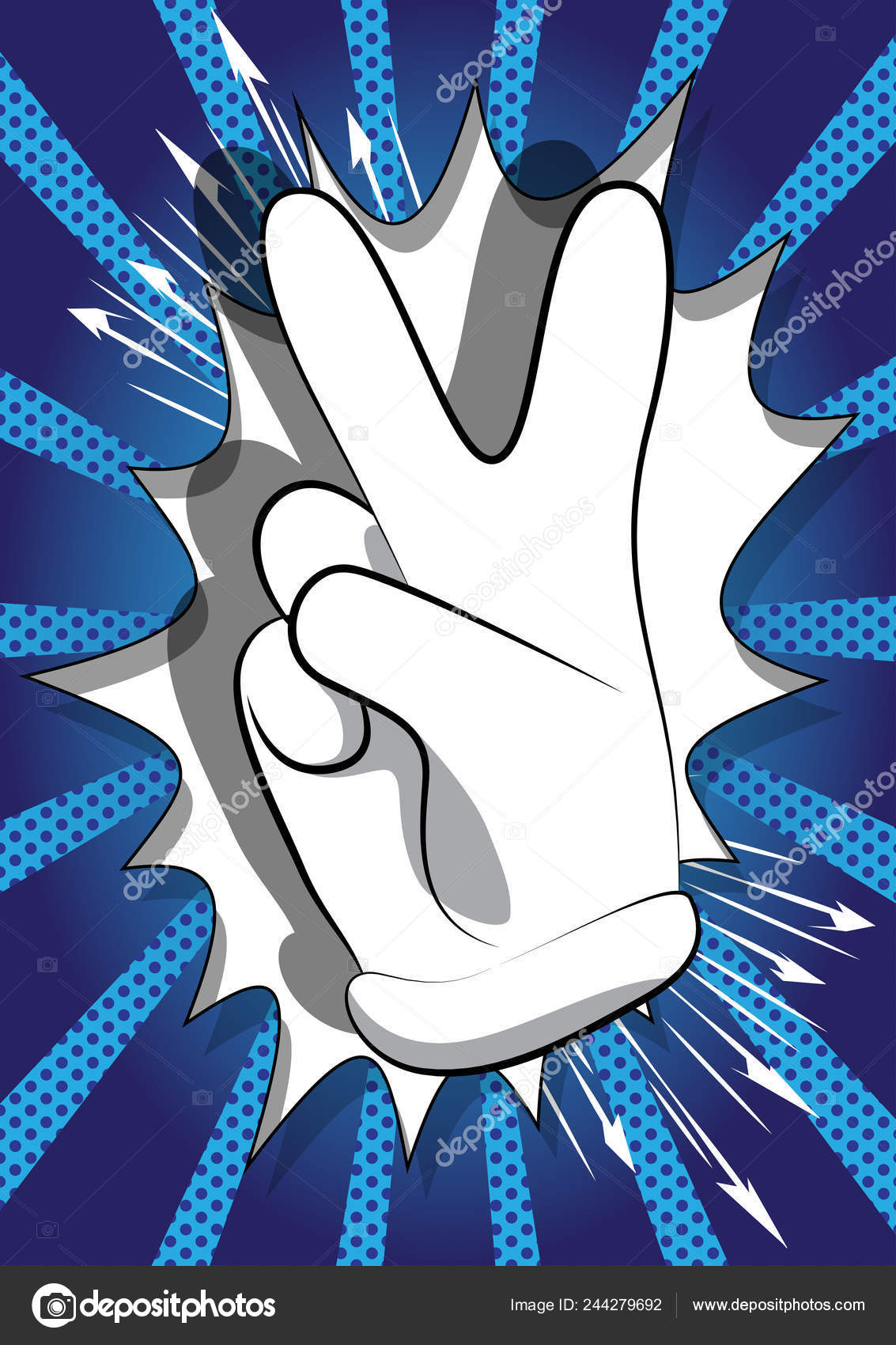 Vector Cartoon Hand Showing Sign Illustrated Hand Sign Comic Book Stock ...