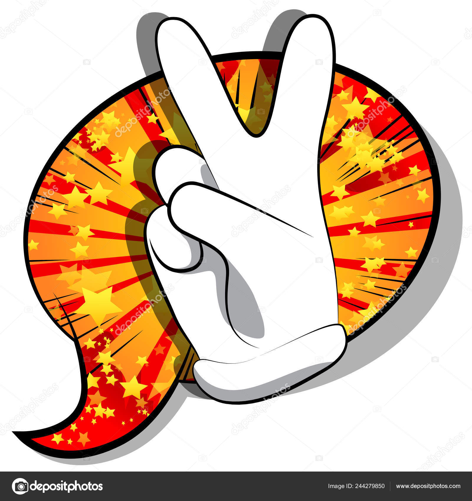 Vector Cartoon Hand Showing Sign Illustrated Hand Sign Comic Book Stock ...