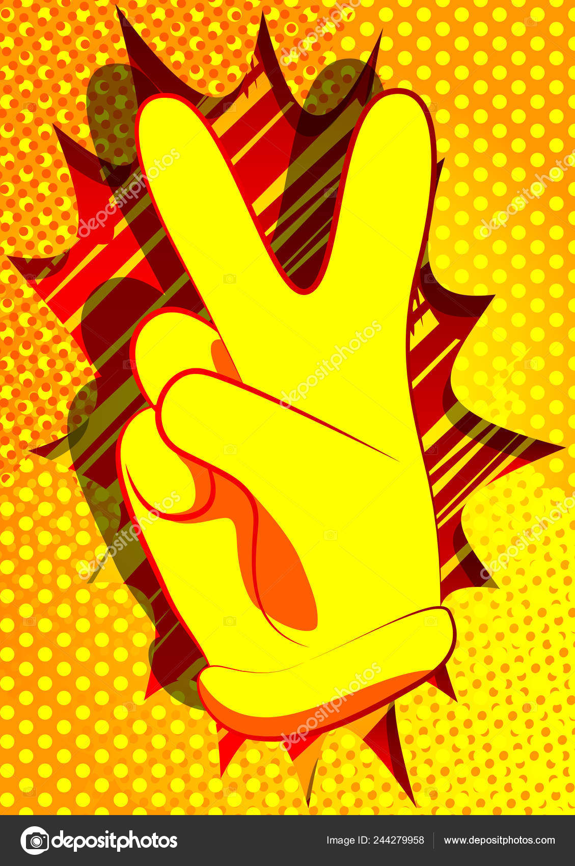 Vector Cartoon Hand Showing Sign Illustrated Hand Sign Comic Book Stock ...