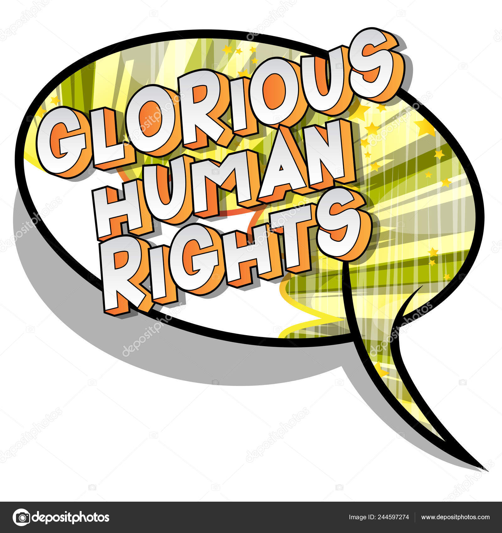 Glorious Human Rights Vector Illustrated Comic Book Style Phrase ...