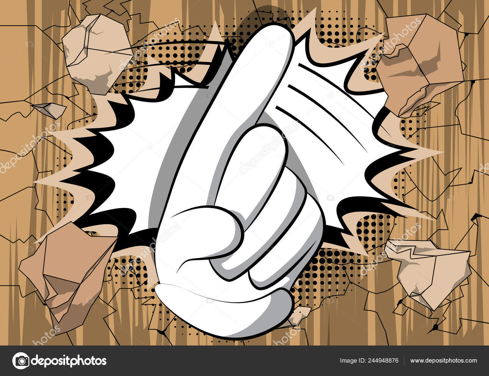 Vector Cartoon Saying His Finger Illustrated Hand Sign Comic Book Stock ...