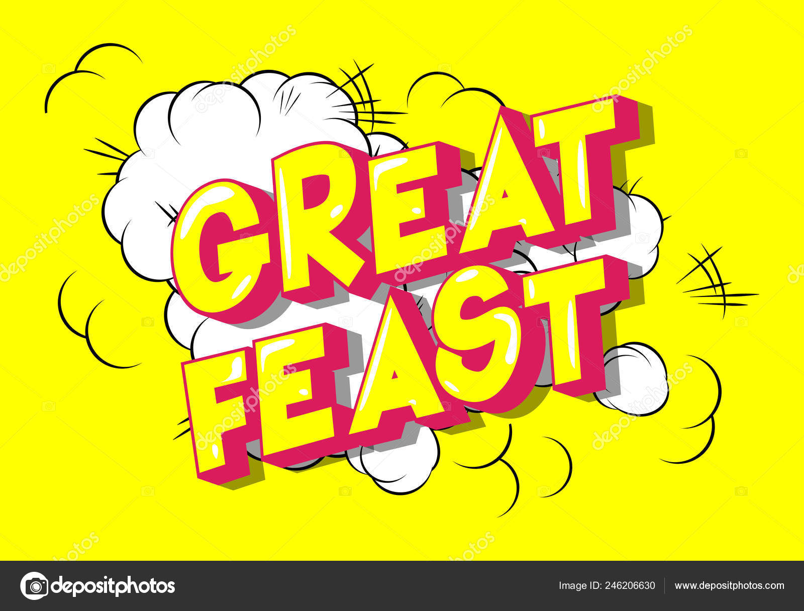 Great Feast Vector Illustrated Comic Book Style Phrase Abstract ...