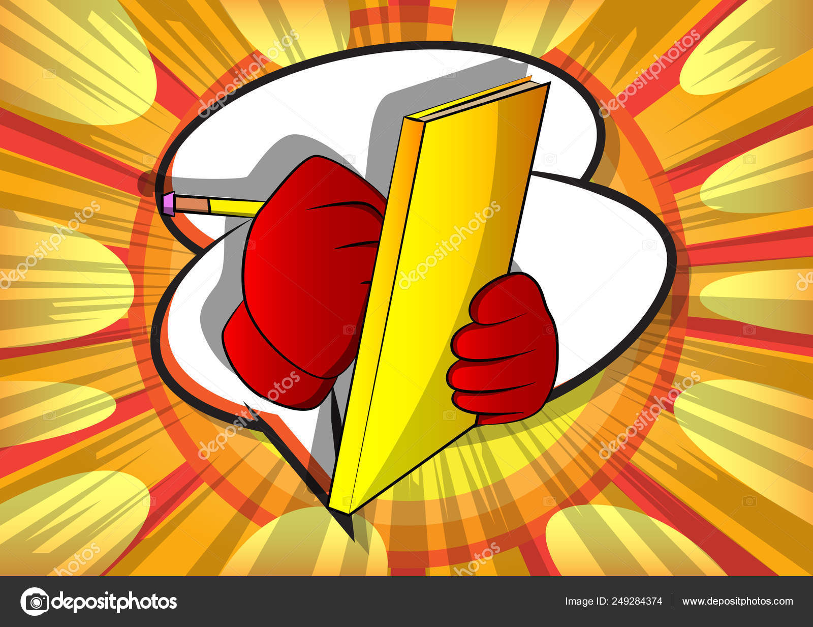 Vector Cartoon Hand Writing Pencil Books Cover Illustrated Sign Comic ...