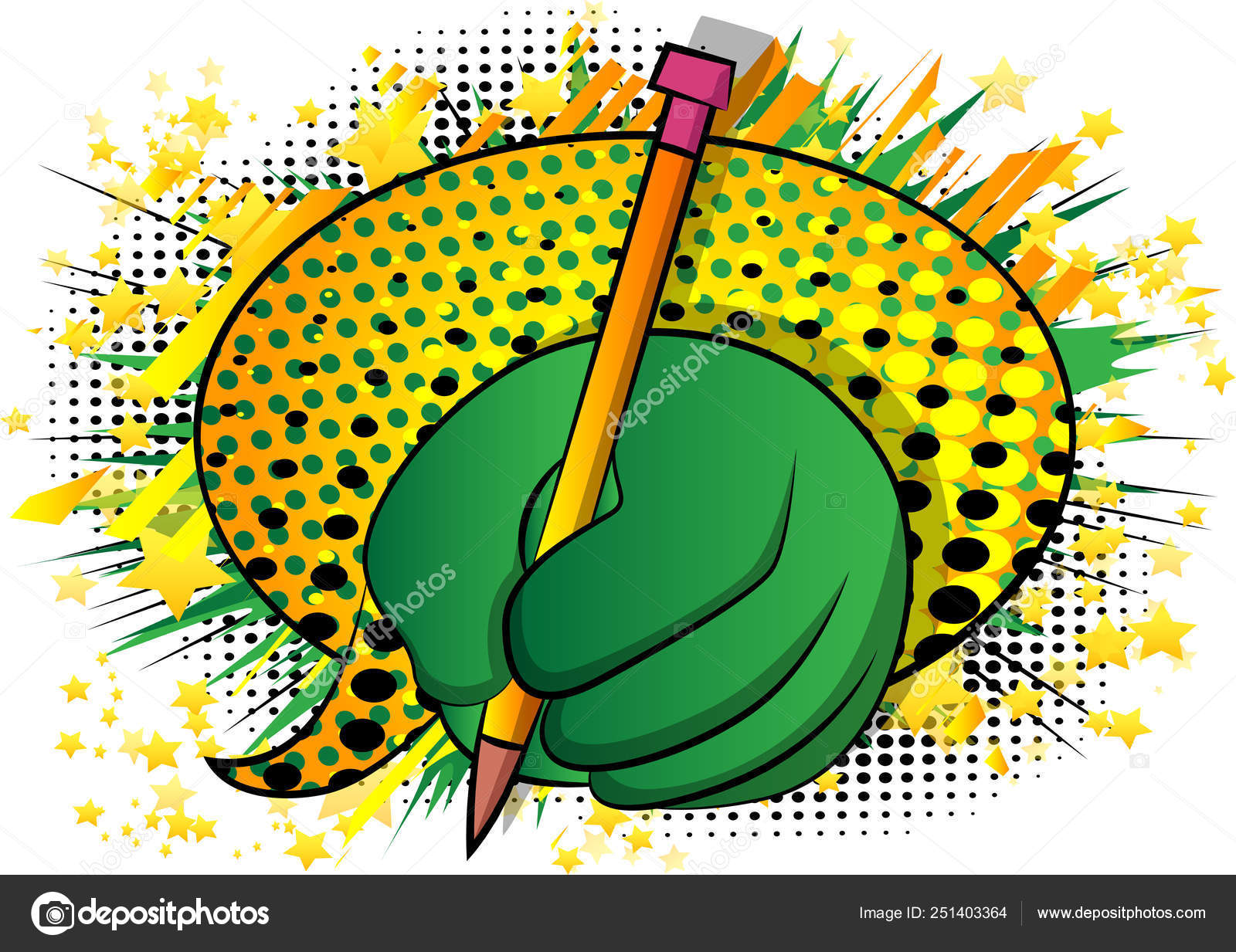 Vector Cartoon Hand Writing Pencil Illustrated Sign Comic Book ...