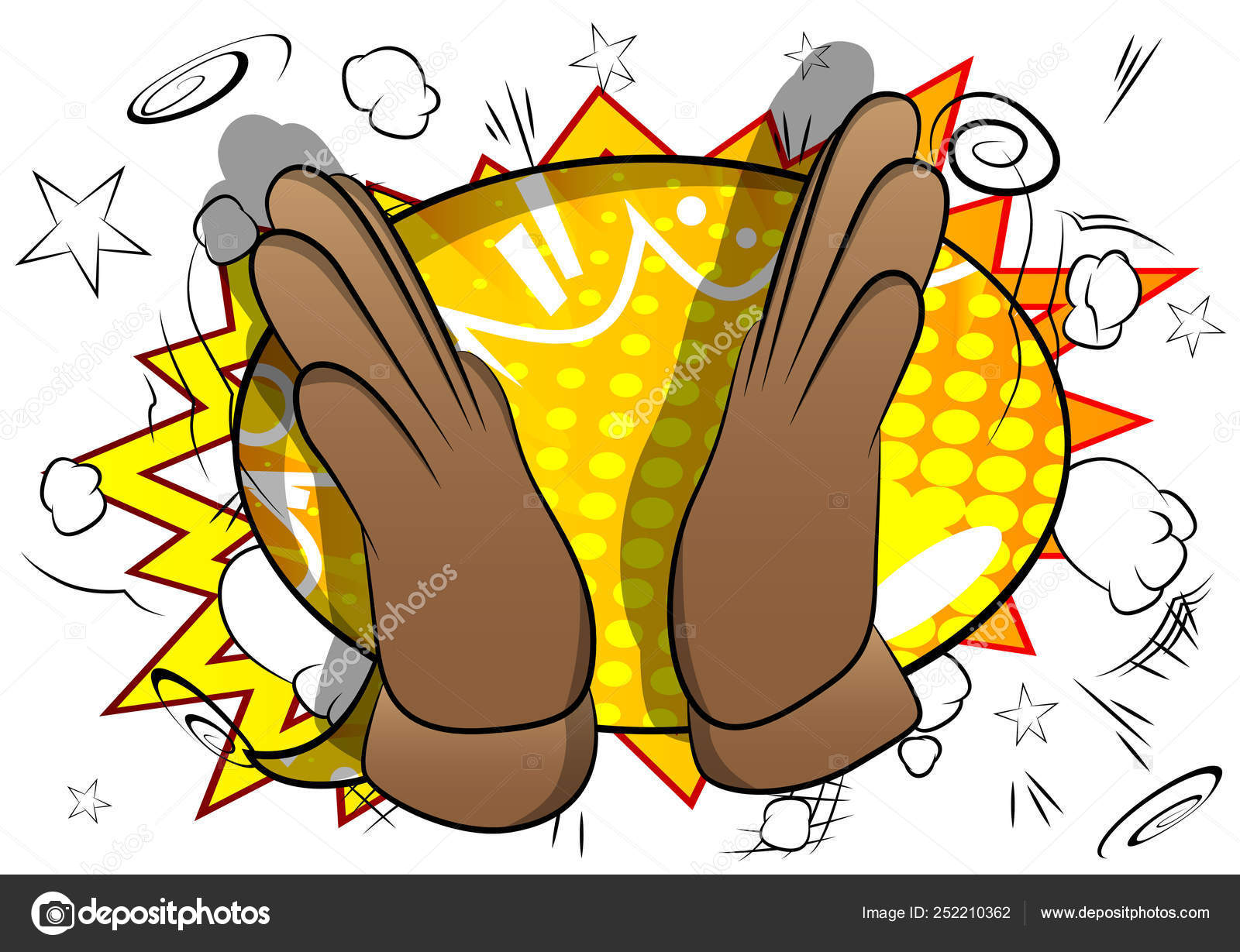 Vector Cartoon Hand Clapping Illustrated Hand Sign Comic Book ...