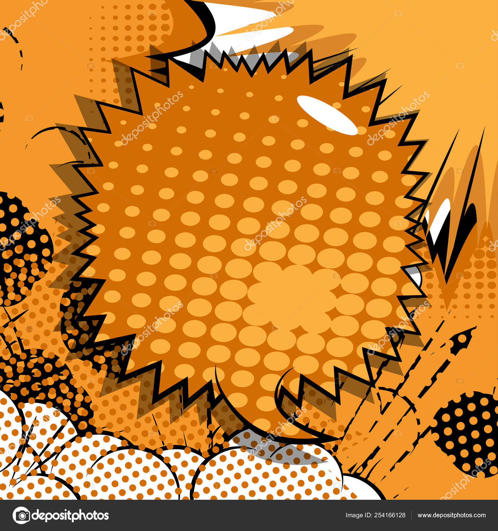 Vector Illustrated Retro Comic Book Background Big Colorful Speech ...