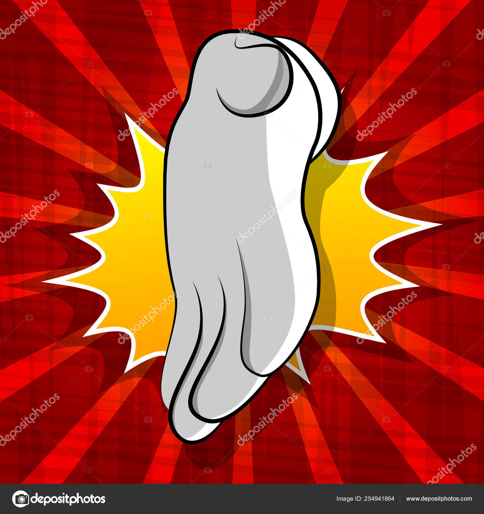 Vector Cartoon Greeting Giving Hand Sign Illustrated Hand Sign Comic ...