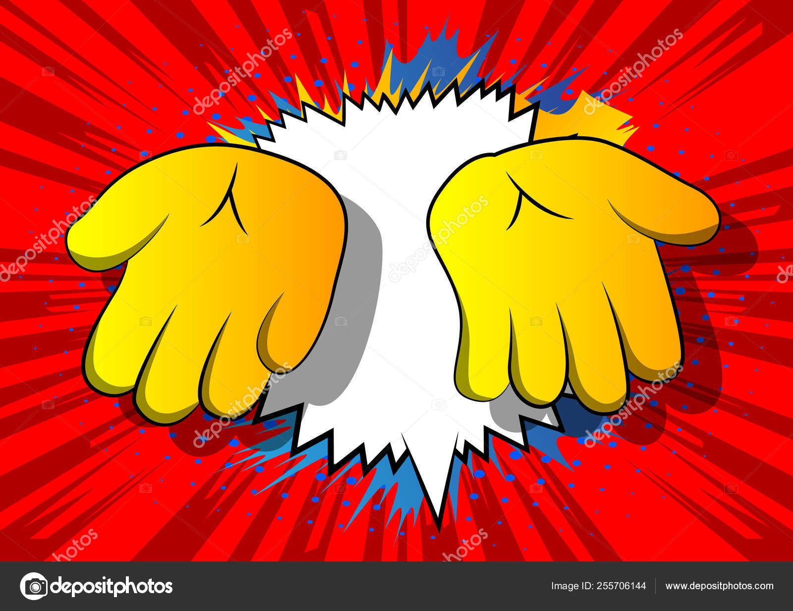 Vector Cartoon Empty Hands Illustrated Hand Sign Comic Book Background ...