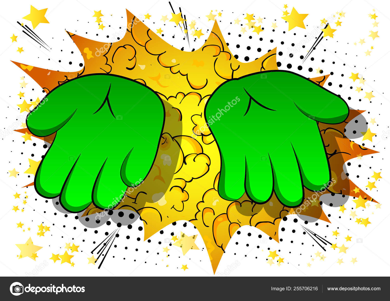 Vector Cartoon Empty Hands Illustrated Hand Sign Comic Book Background ...