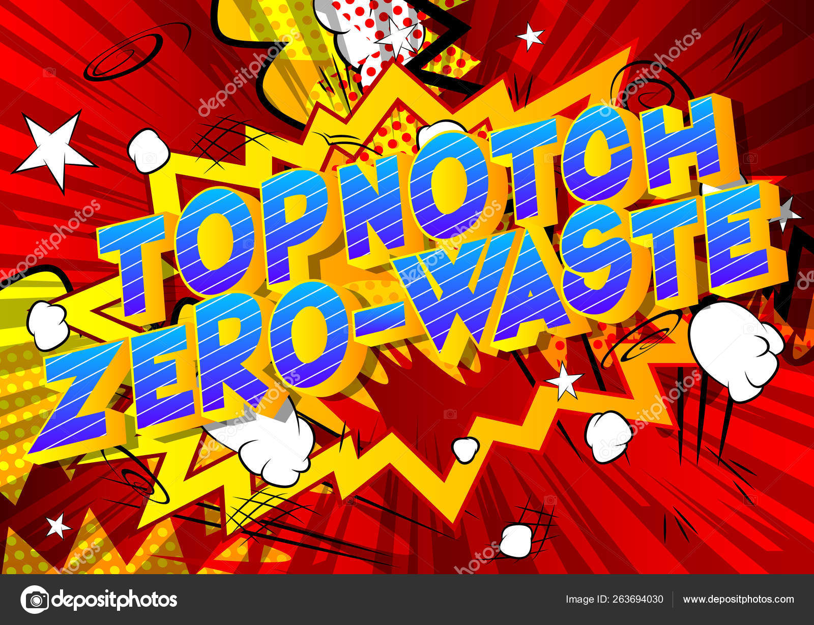 Topnotch Zero Waste Vector Illustrated Comic Book Style Phrase Abstract ...