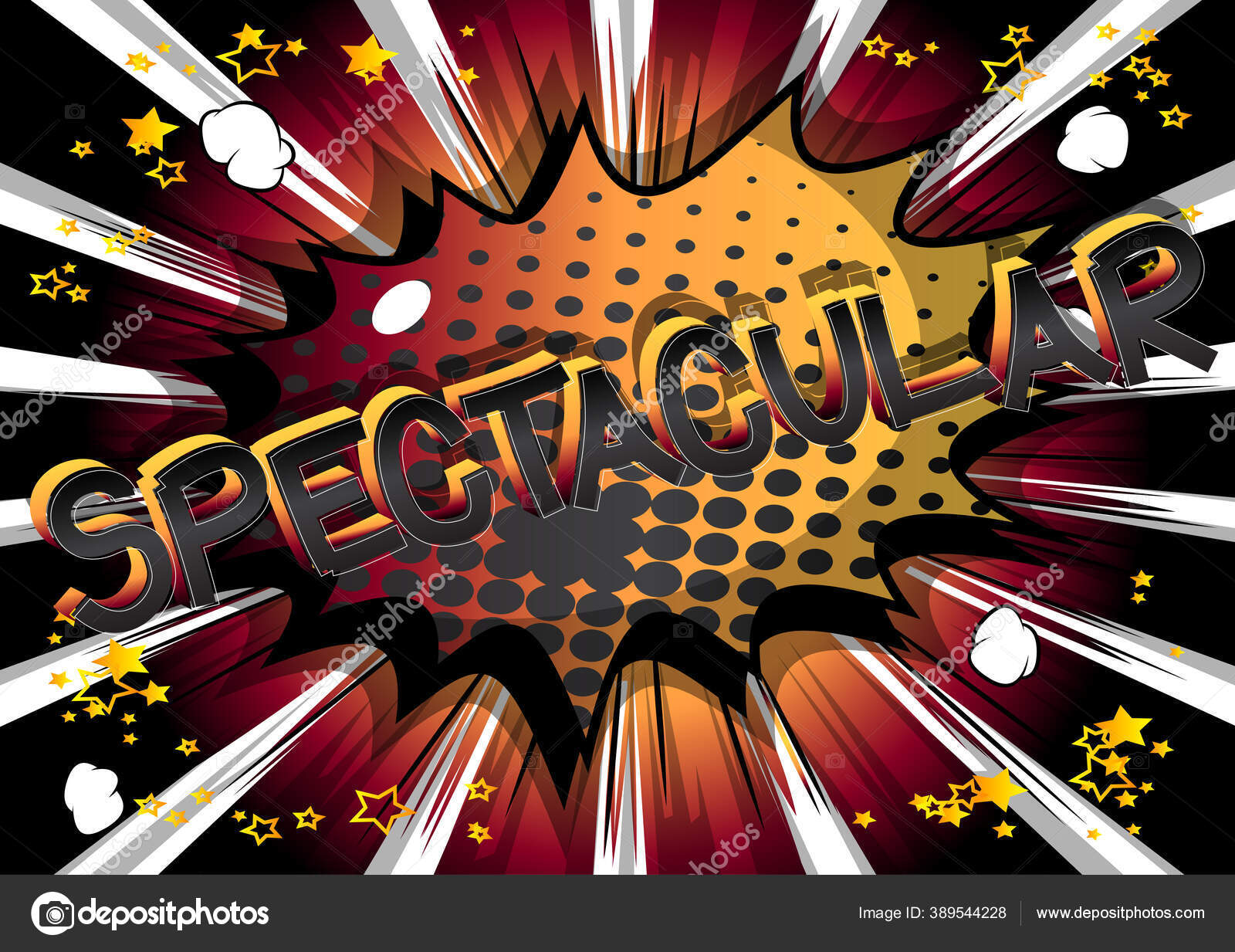 Spectacular Comic Book Style Cartoon Words Abstract Background Stock ...