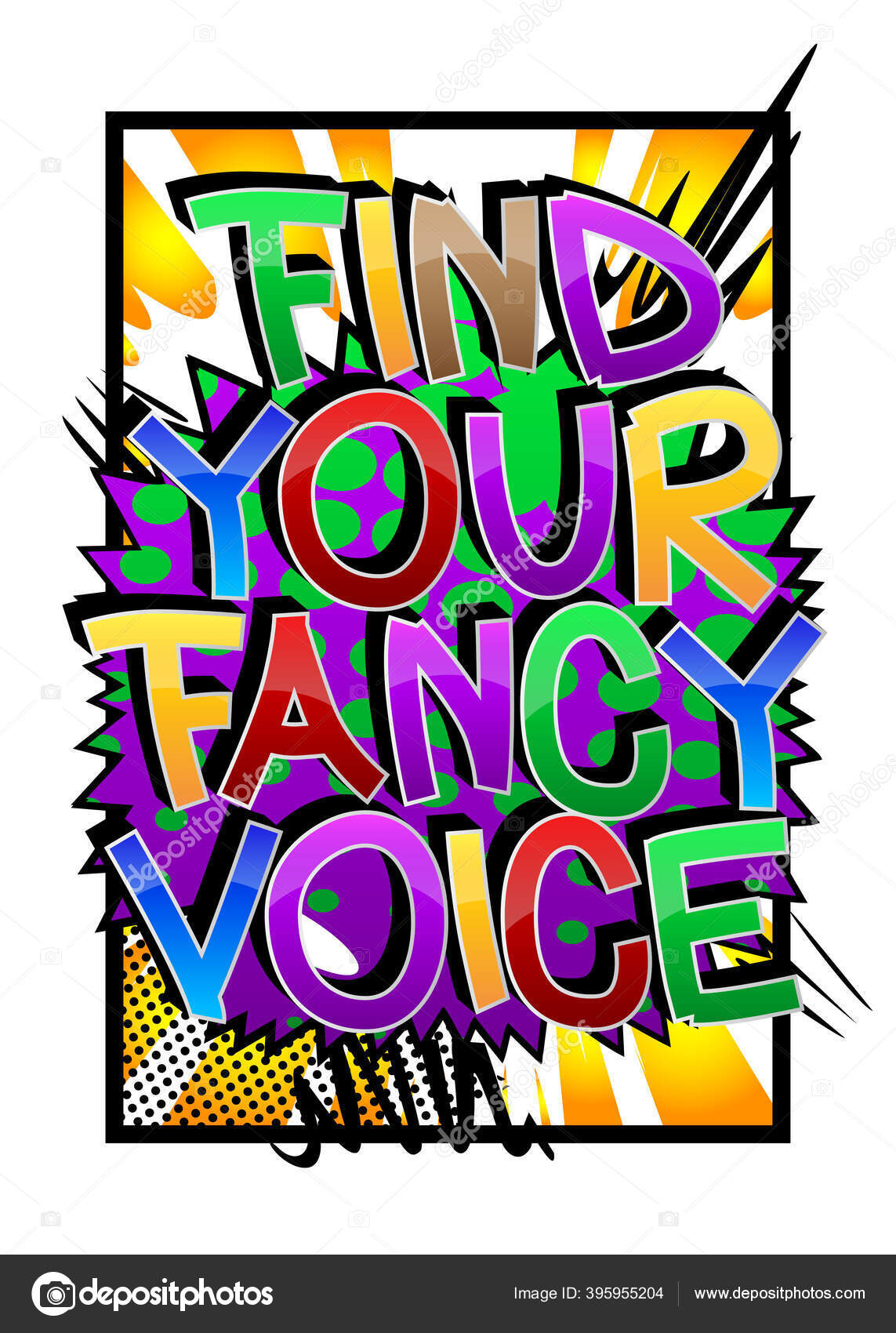 Find Your Fancy Voice Comic Book Style Cartoon Words Abstract Stock ...