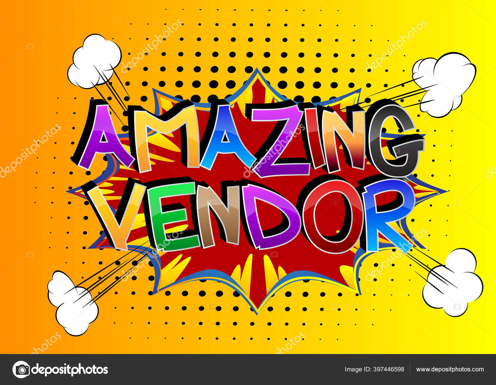 Amazing Vendor Comic Book Style Cartoon Words Abstract Comics ...