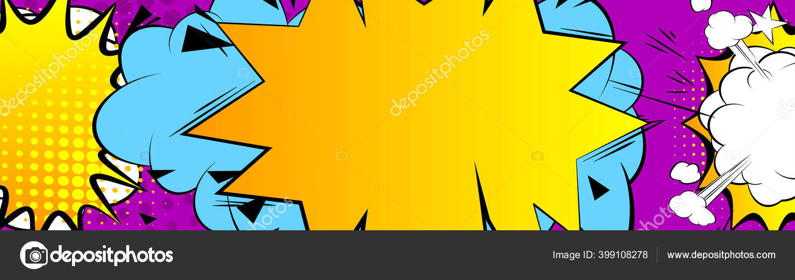 Cartoon Design Colored Banner Comic Book Background Illustration Vector ...