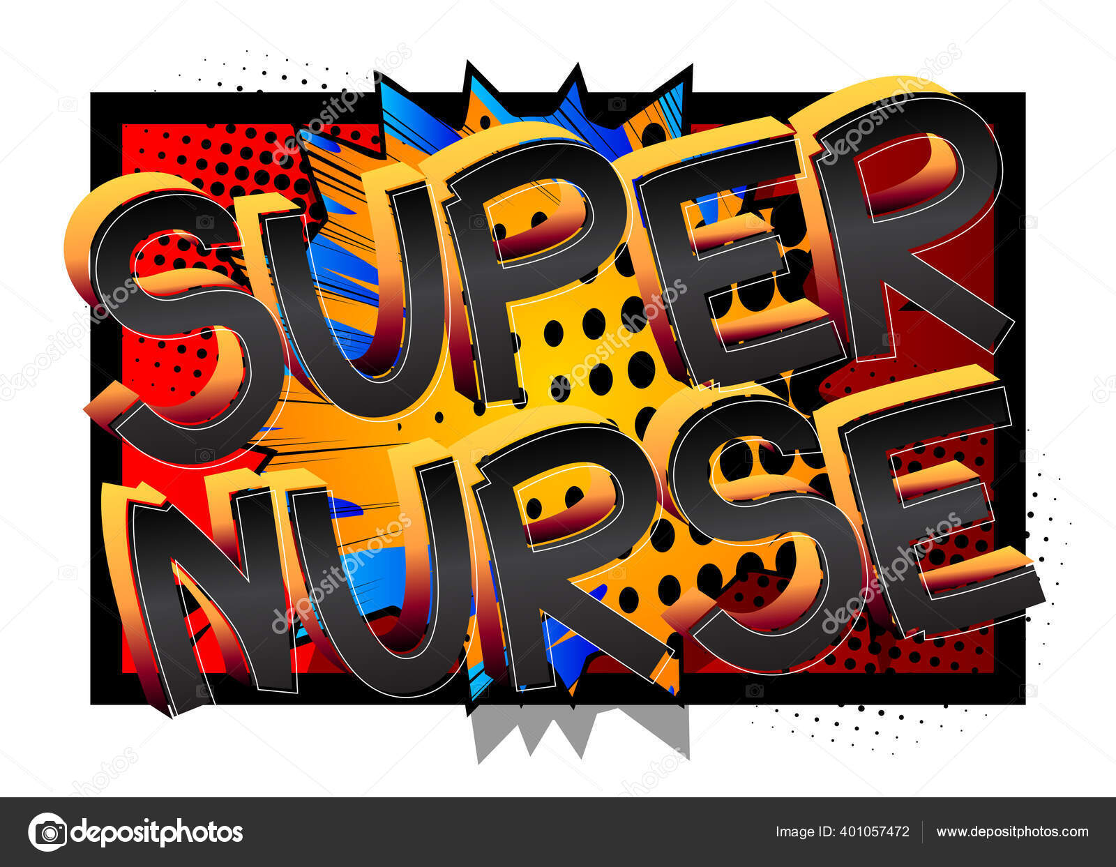 Super Nurse Comic Book Style Cartoon Words Abstract Comics Background ...