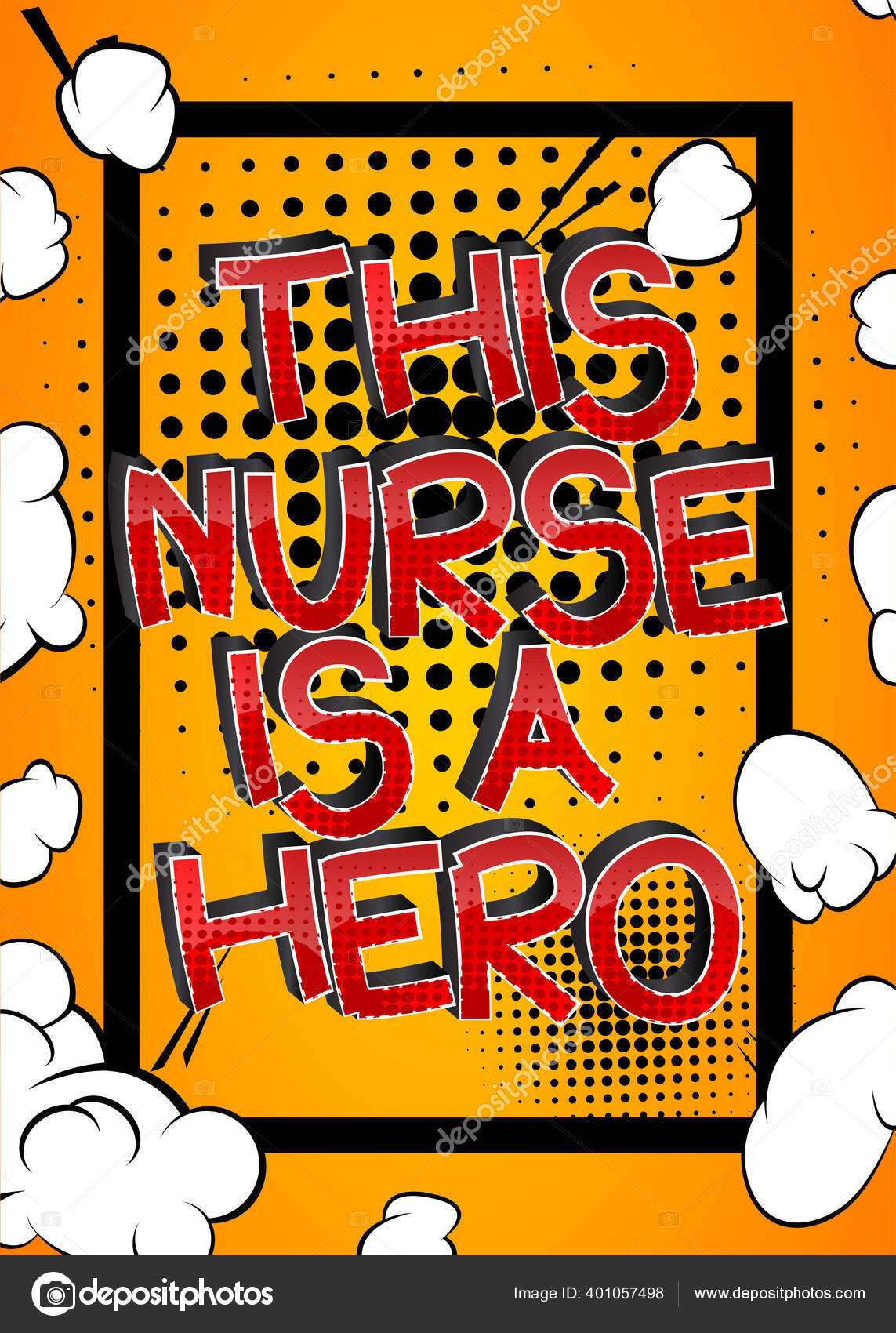 Nurse Hero Comic Book Style Cartoon Words Abstract Comics Background ...