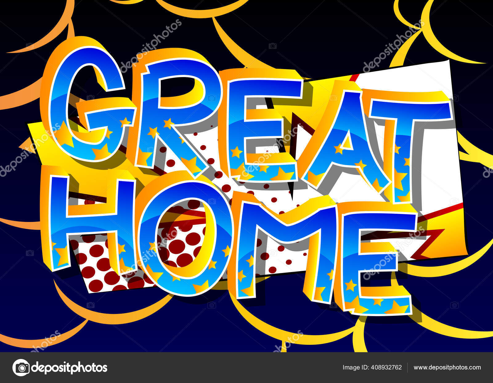 Great Home Comic Book Style Cartoon Words Abstract Comics Background ...