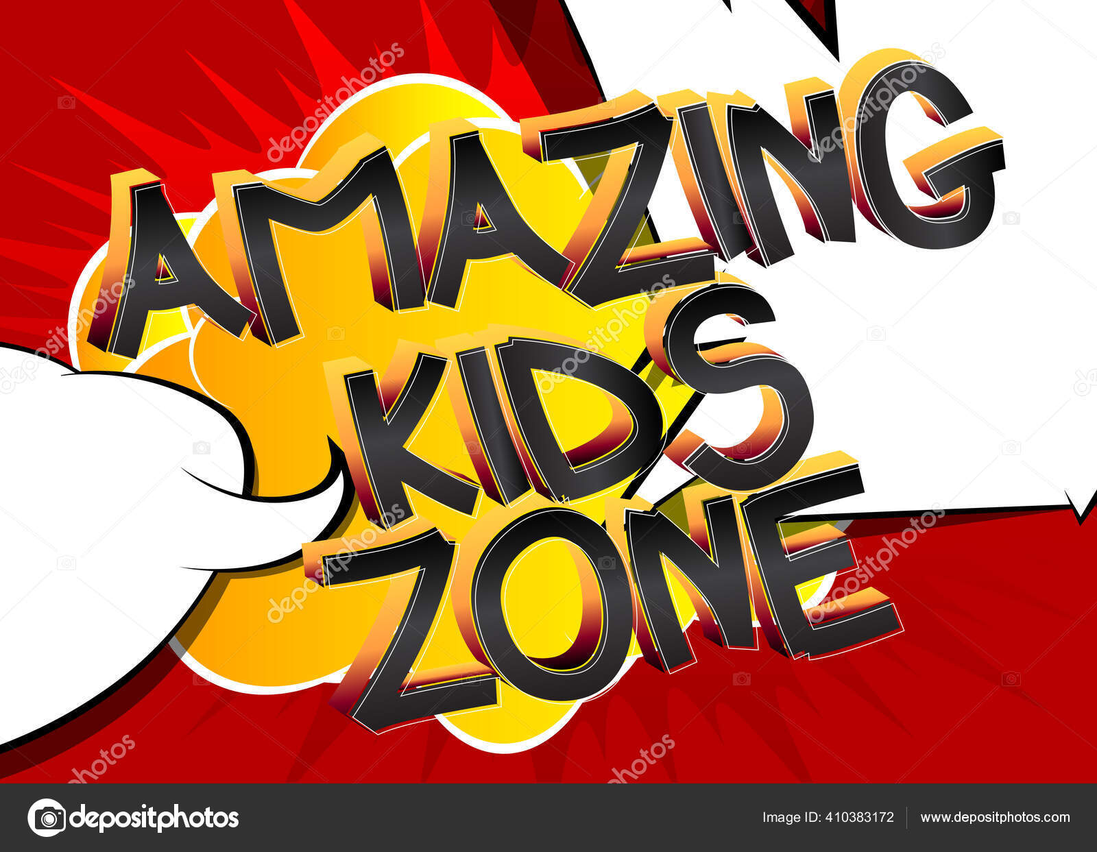 Amazing Kids Zone Comic Book Style Cartoon Words Abstract Comics Stock ...