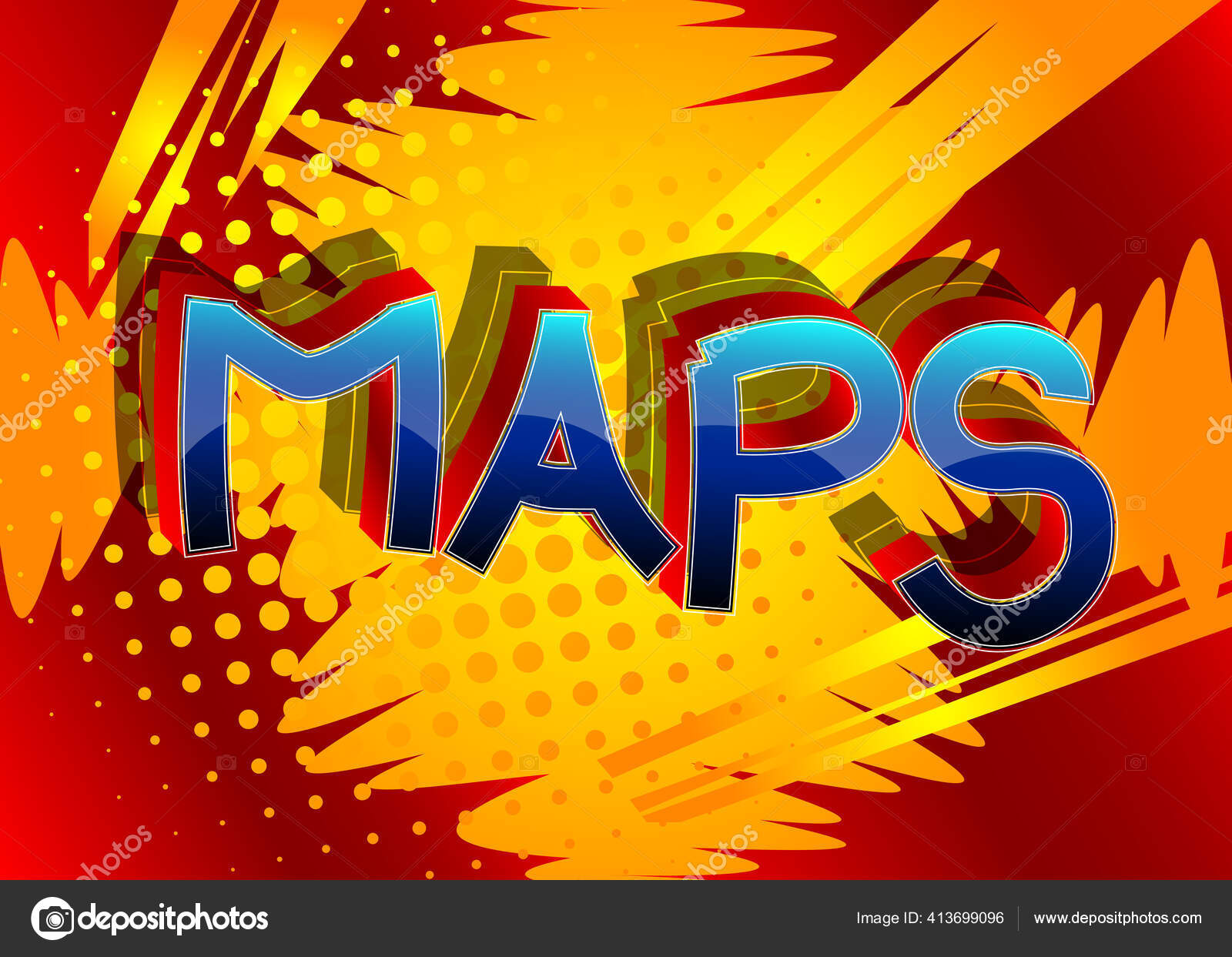 Maps Comic Book Style Cartoon Words Abstract Comics Background Stock ...