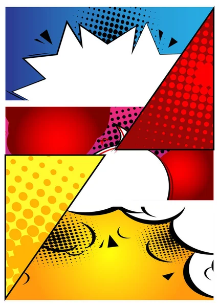 Cartoon Design Colored Background Comic Book Illustration Vector Comics ...