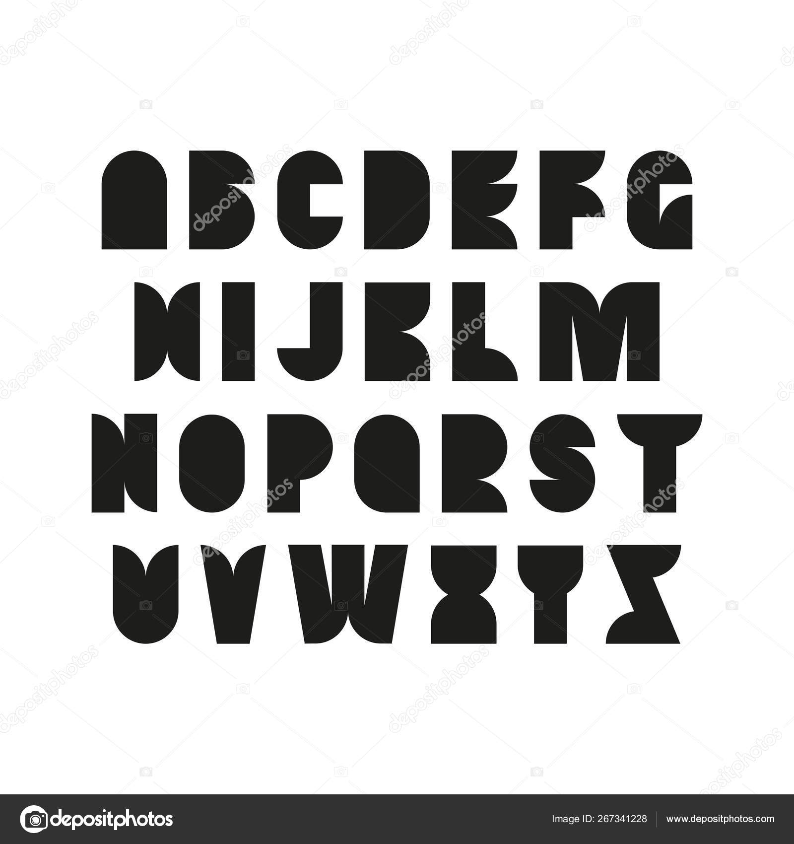 Fonte decorativa simples, letras maiúsculas Vetor de stock de ...