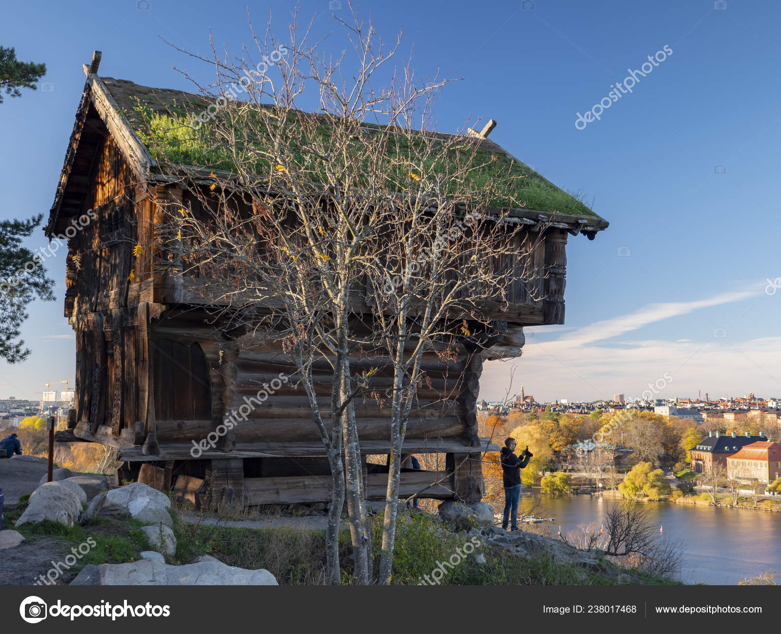 Traditional Norwegian Two Storey Shed Vastveitloftet Open Air Museum ...