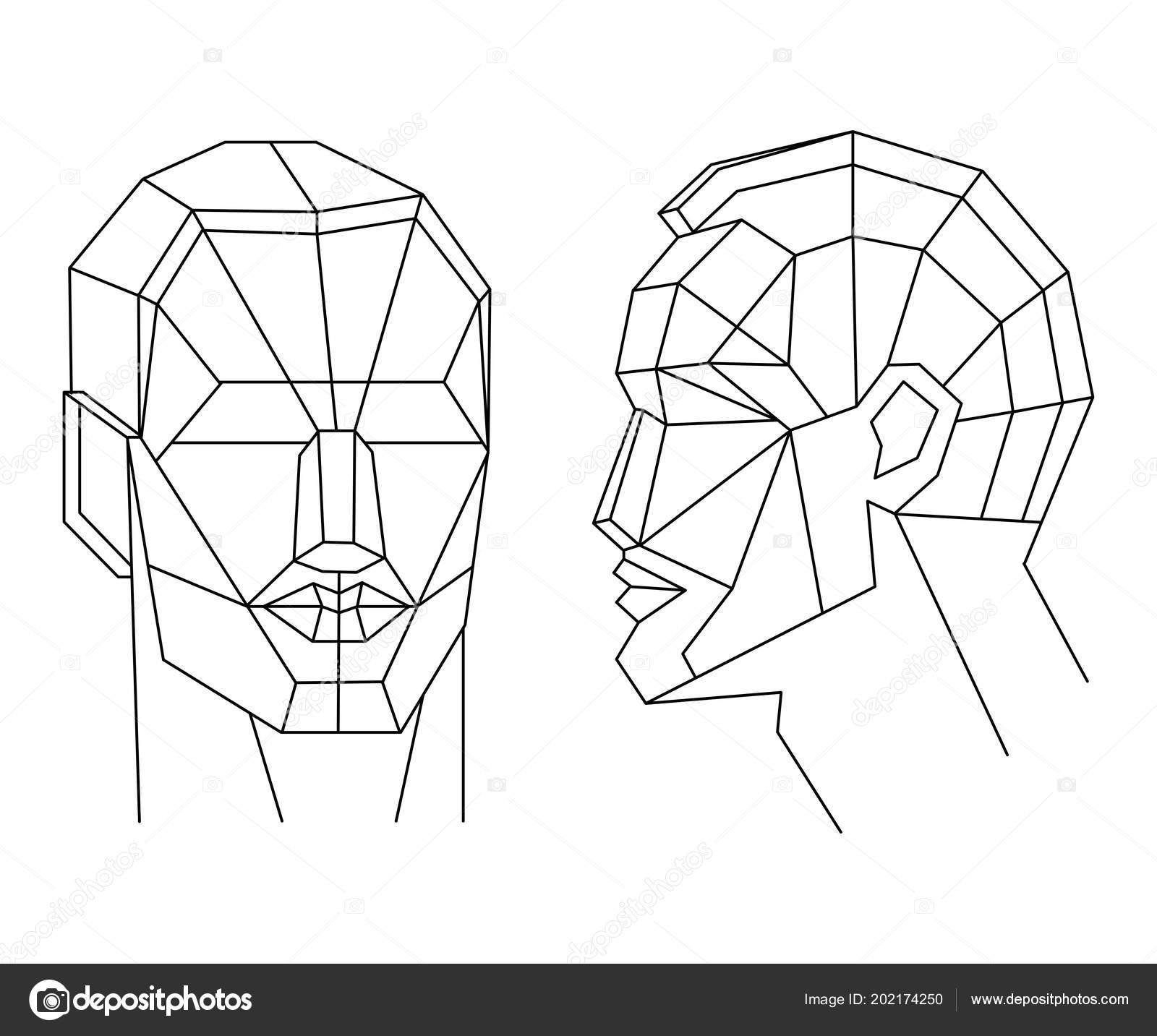 Human Face Outline Drawing