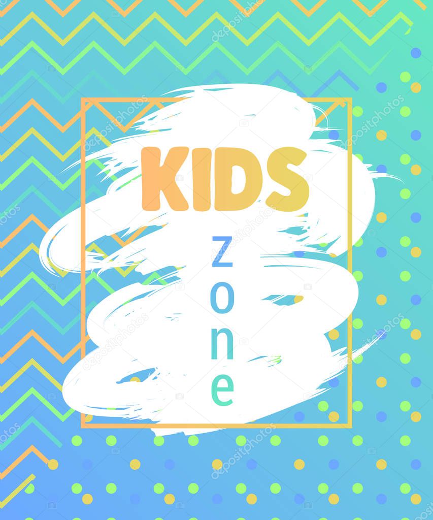 Banner Zona Para Niños Plantilla Diseño Con Elementos Geométricos ...