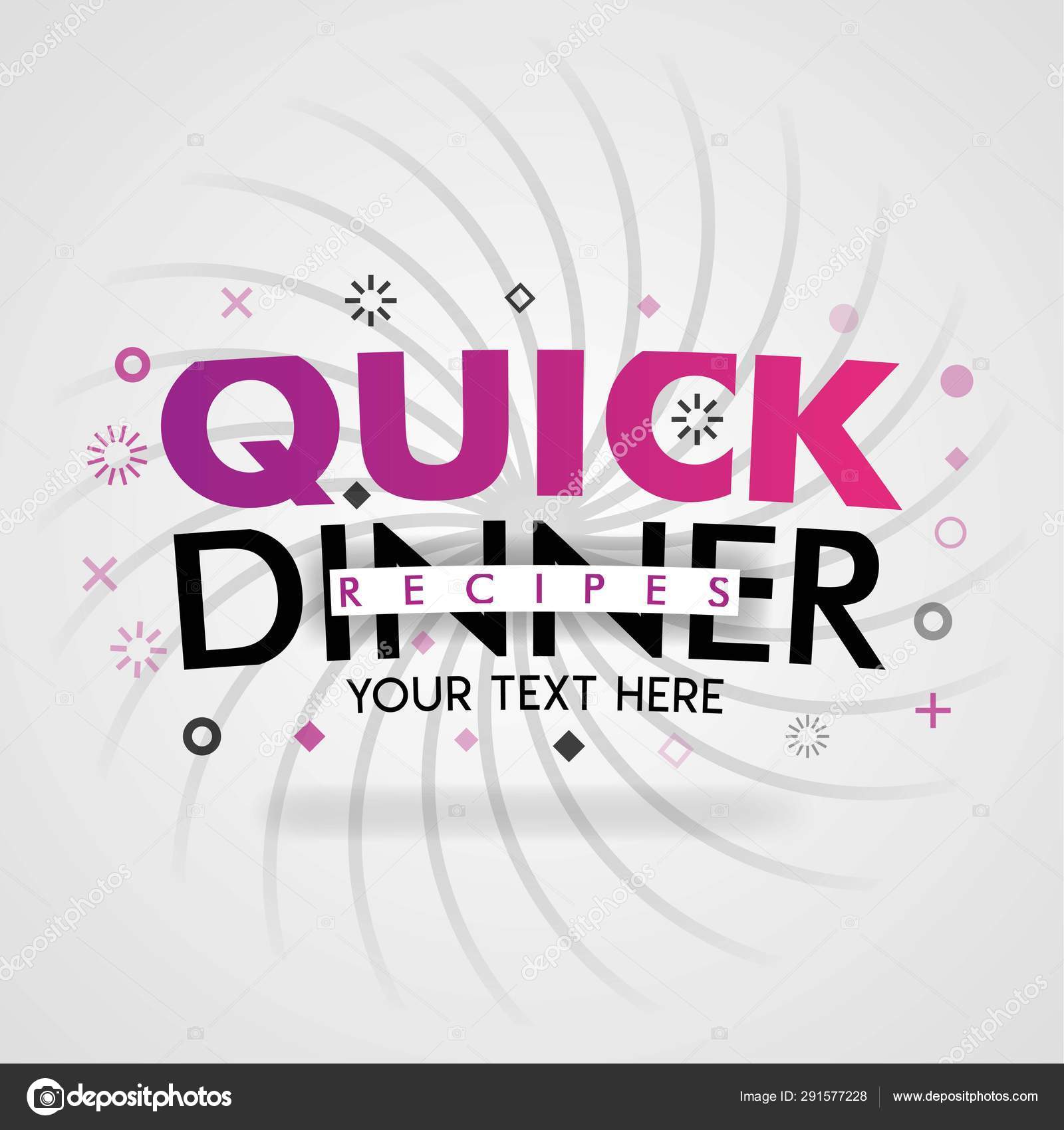 Pink Logo Quick Dinner Recipes Recipe Websites Food Blog Today Stock ...