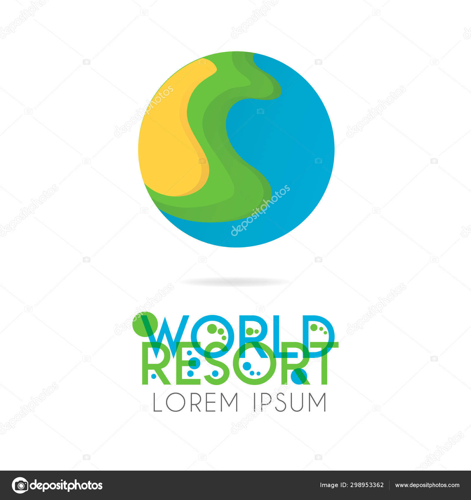 Earth Logo Layered Orange Green Blue Color Version Circle Logo Stock ...