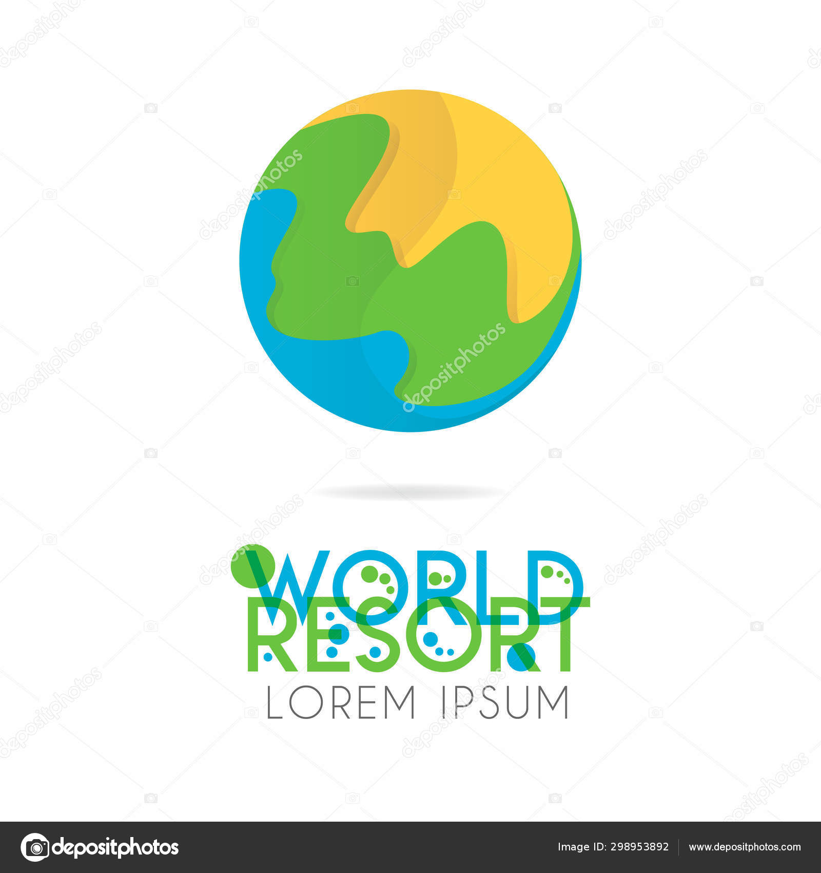 Earth Logo Layered Orange Green Blue Color Version Circle Logo — Stock ...
