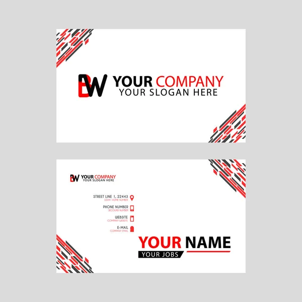 Horizontal Name Card Logo Letter Simple Red Black Edge Decoration Stock ...