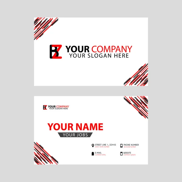 Horizontal Name Card Logo Letter Simple Red Black Edge Decoration Stock ...