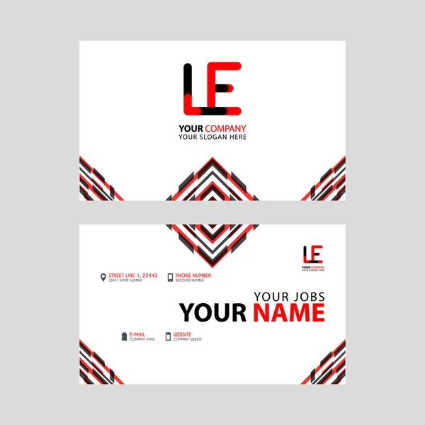 Horizontal Name Card Logo Letter Simple Red Black Triangular Decoration ...