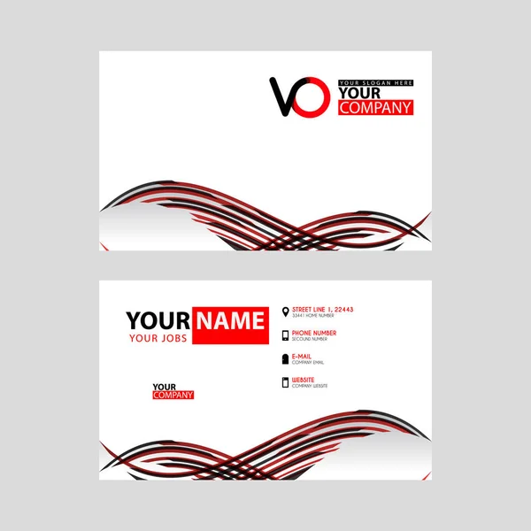 Horizontal Name Card Logo Letter Simple Red Black Triangular Decoration ...