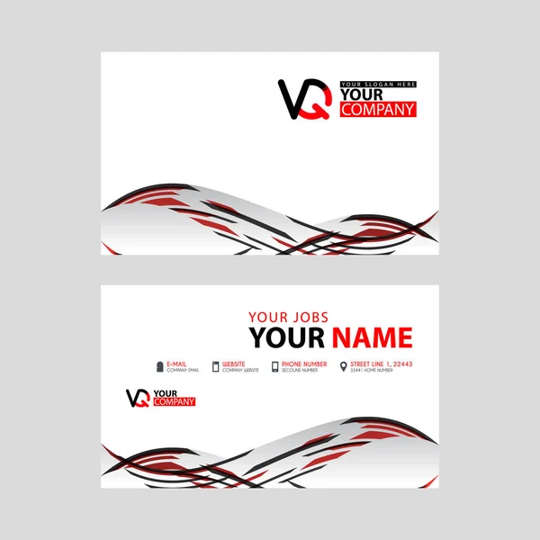 Horizontal Name Card Logo Letter Simple Red Black Triangular Decoration ...