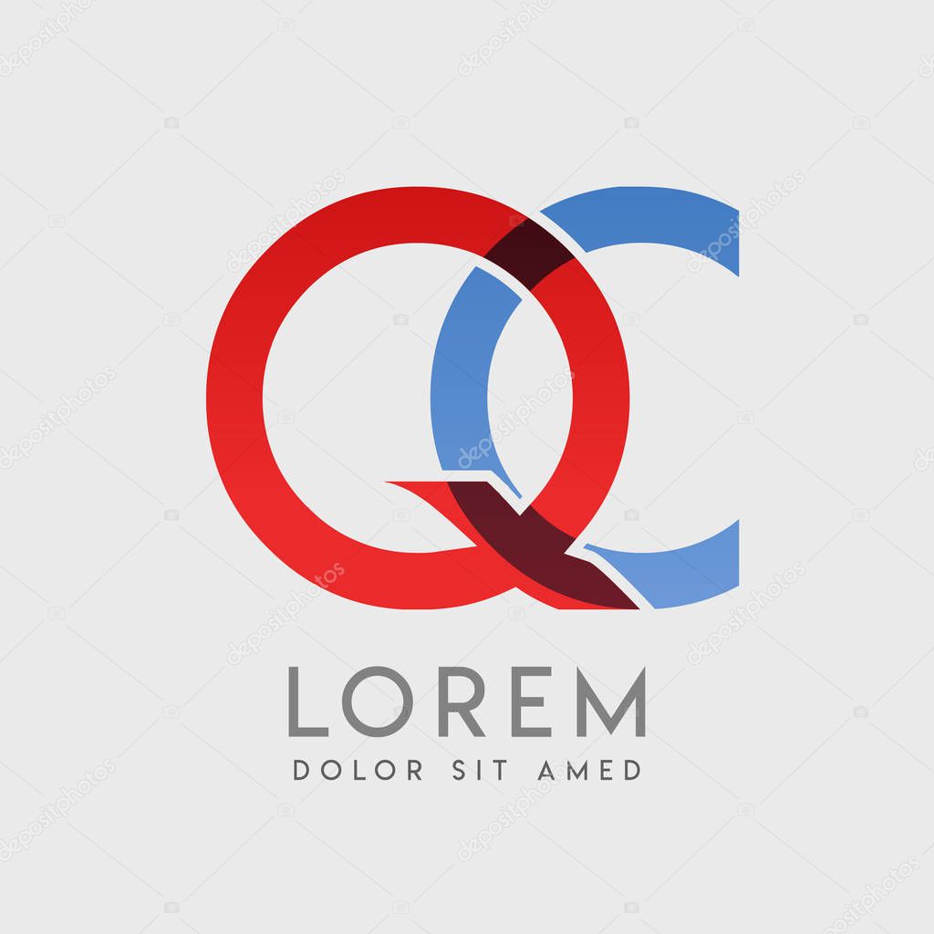 Letras del logotipo de QC con gradación "azul y rojo" 2023