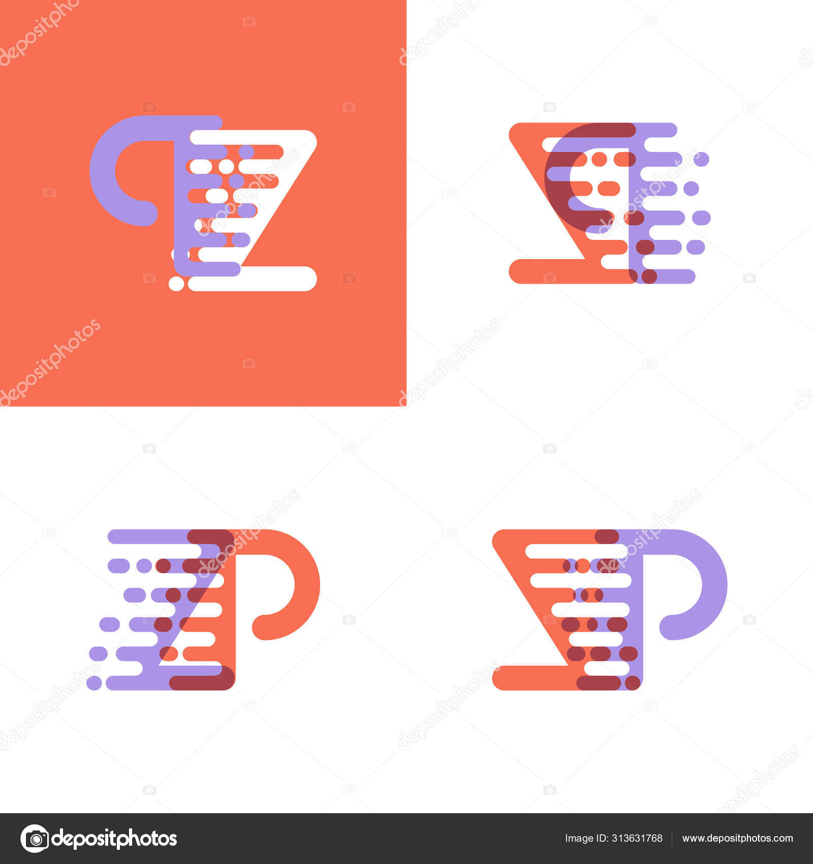 Letters Logo Accent Speed Orange Lavender Stock Vector Image by ...