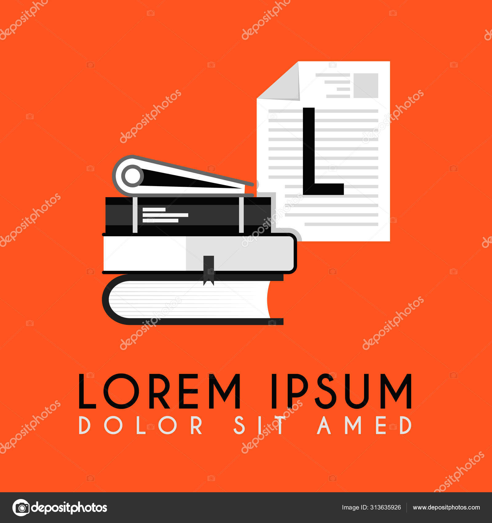 Stack Books Additional Initial Logo Simple Neat Design Stock Vector ...