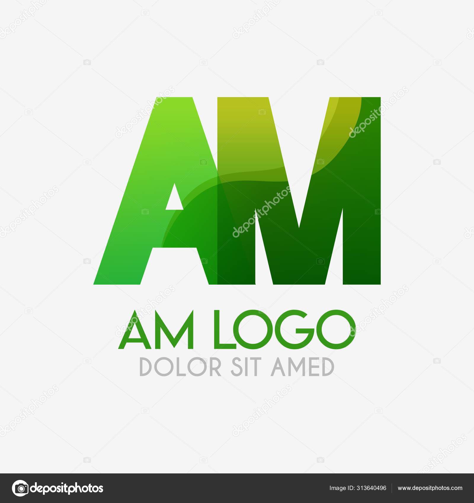 The AM logo with striking colors and gradations, modern and simple for ...