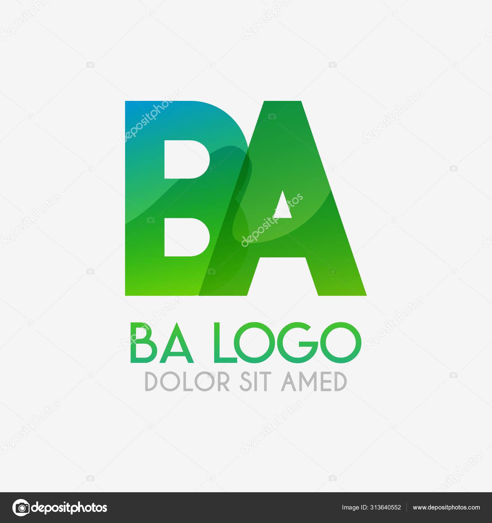 The BA logo with striking colors and gradations, modern and simple for ...