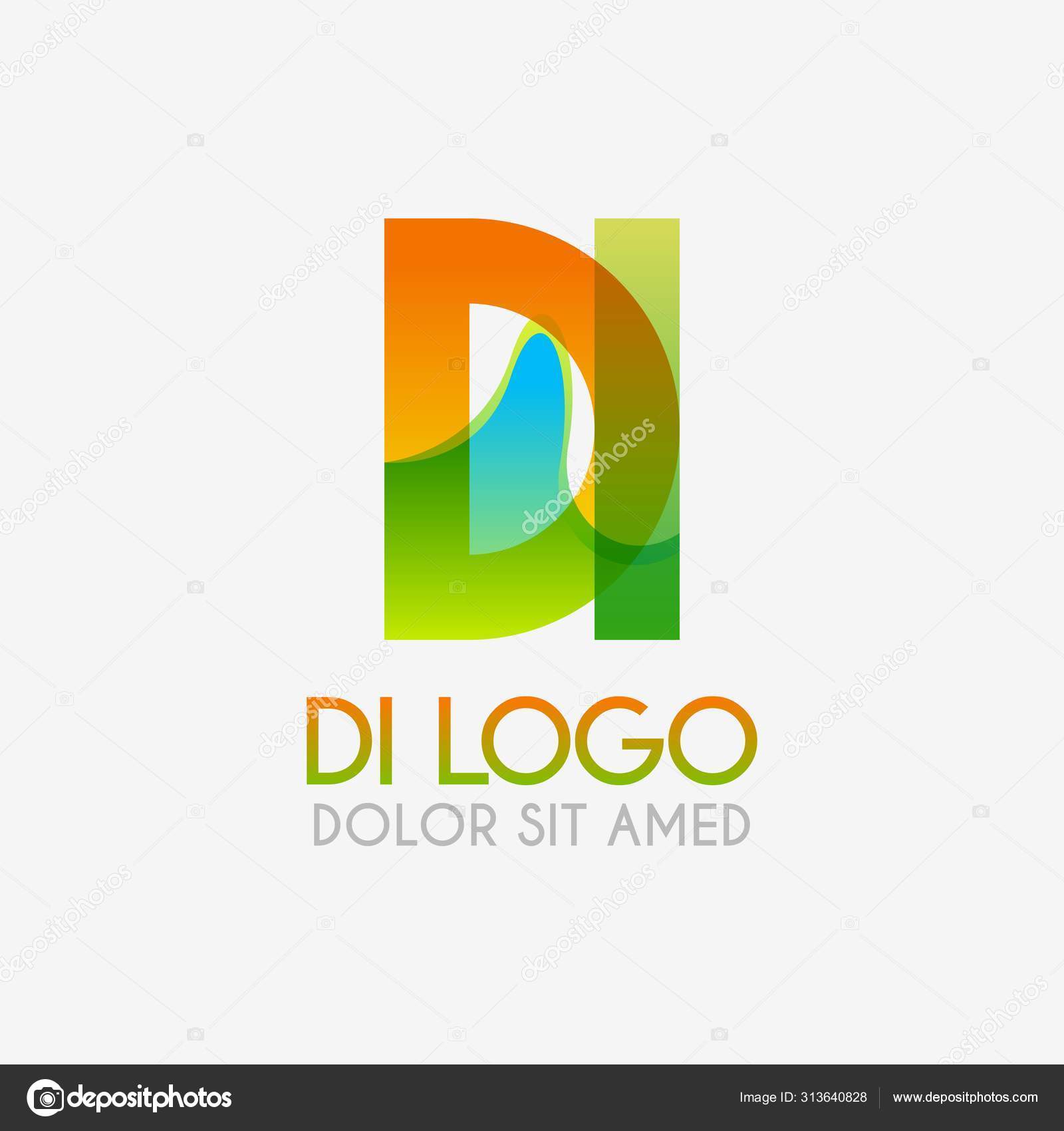 The DI logo with striking colors and gradations, modern and simple for ...