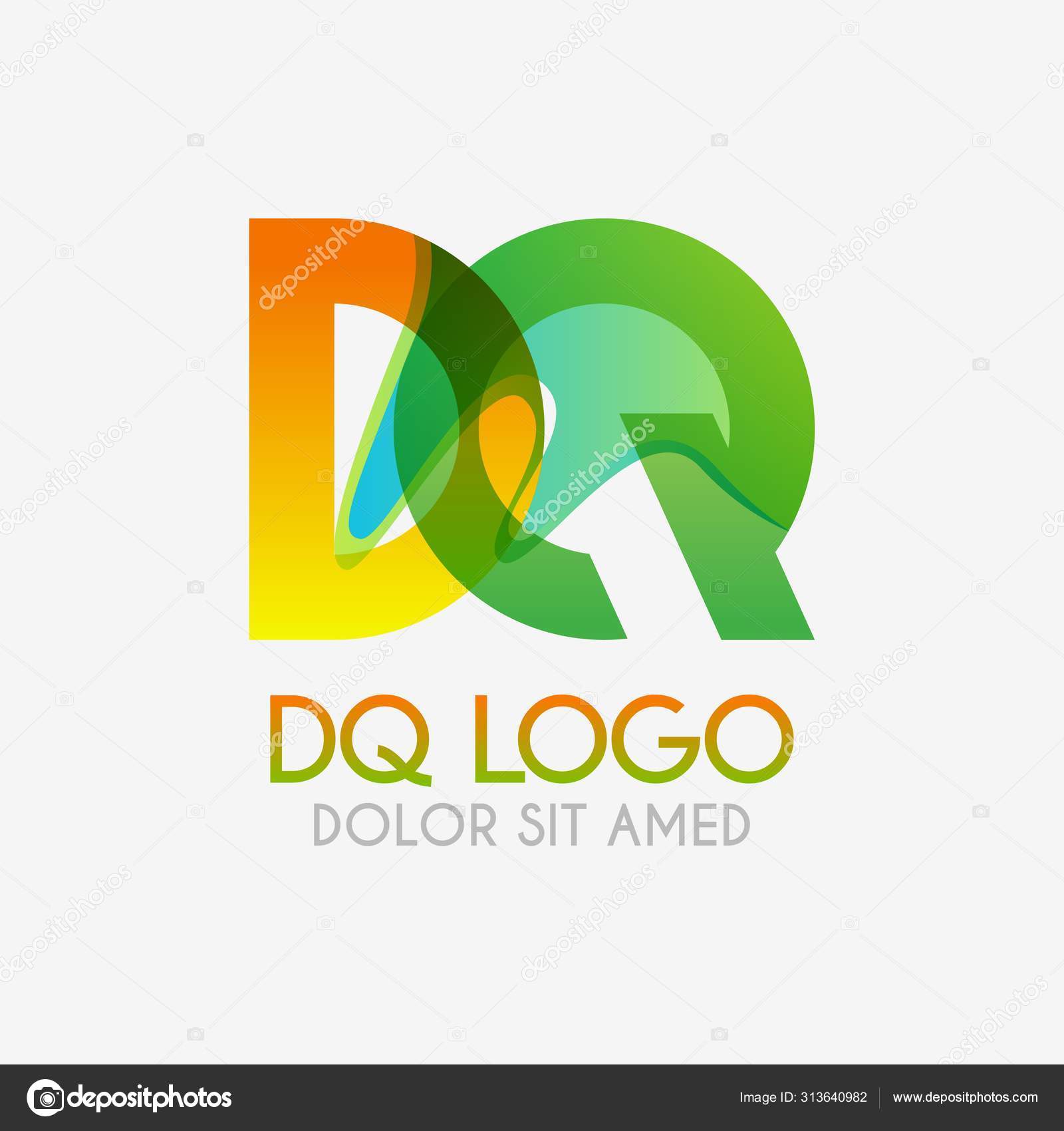 The DQ logo with striking colors and gradations, modern and simple for ...