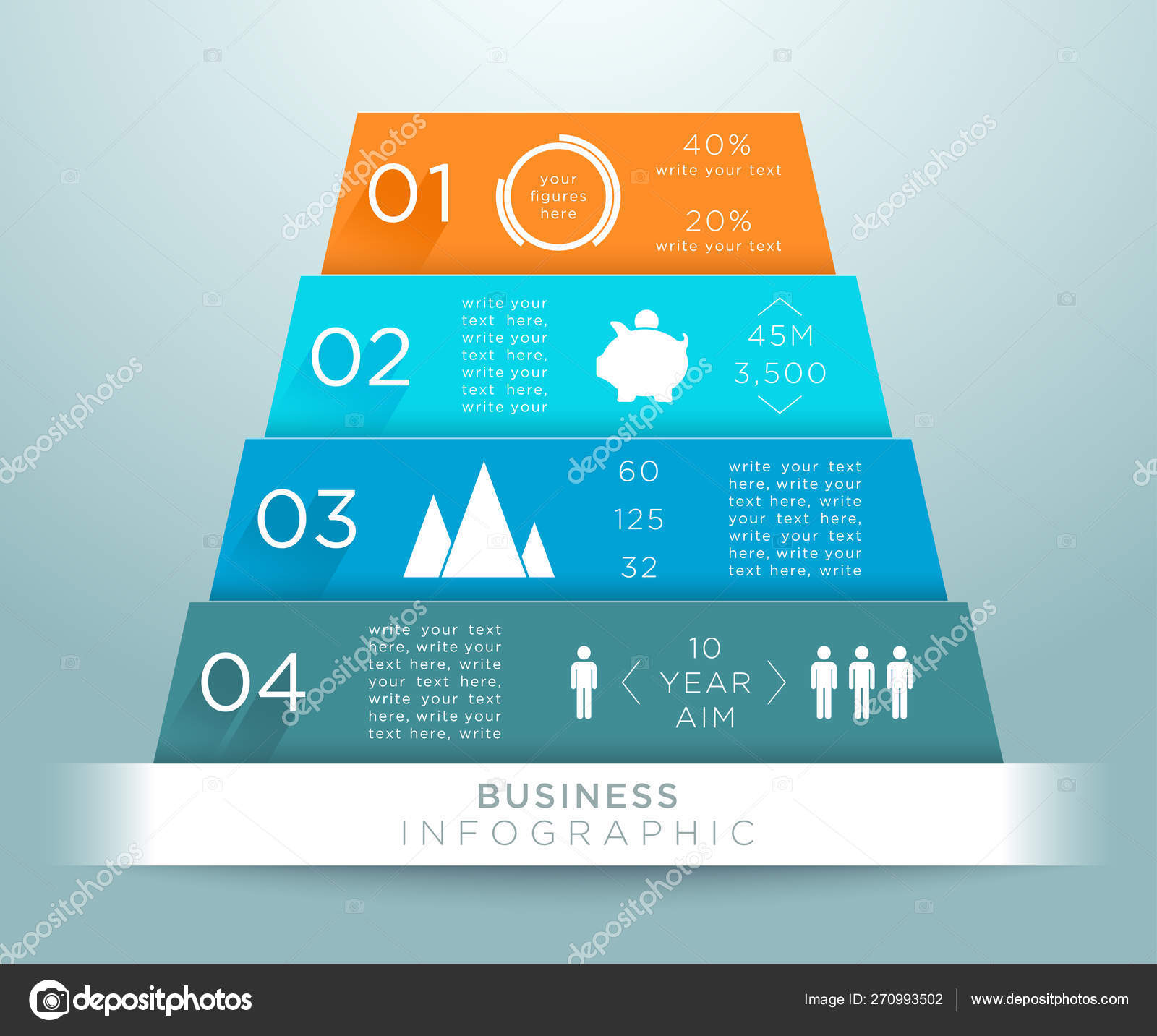 Infographic Pyramid Numbers Design Stock Vector Image by ©OllieTheDesigner #270993502