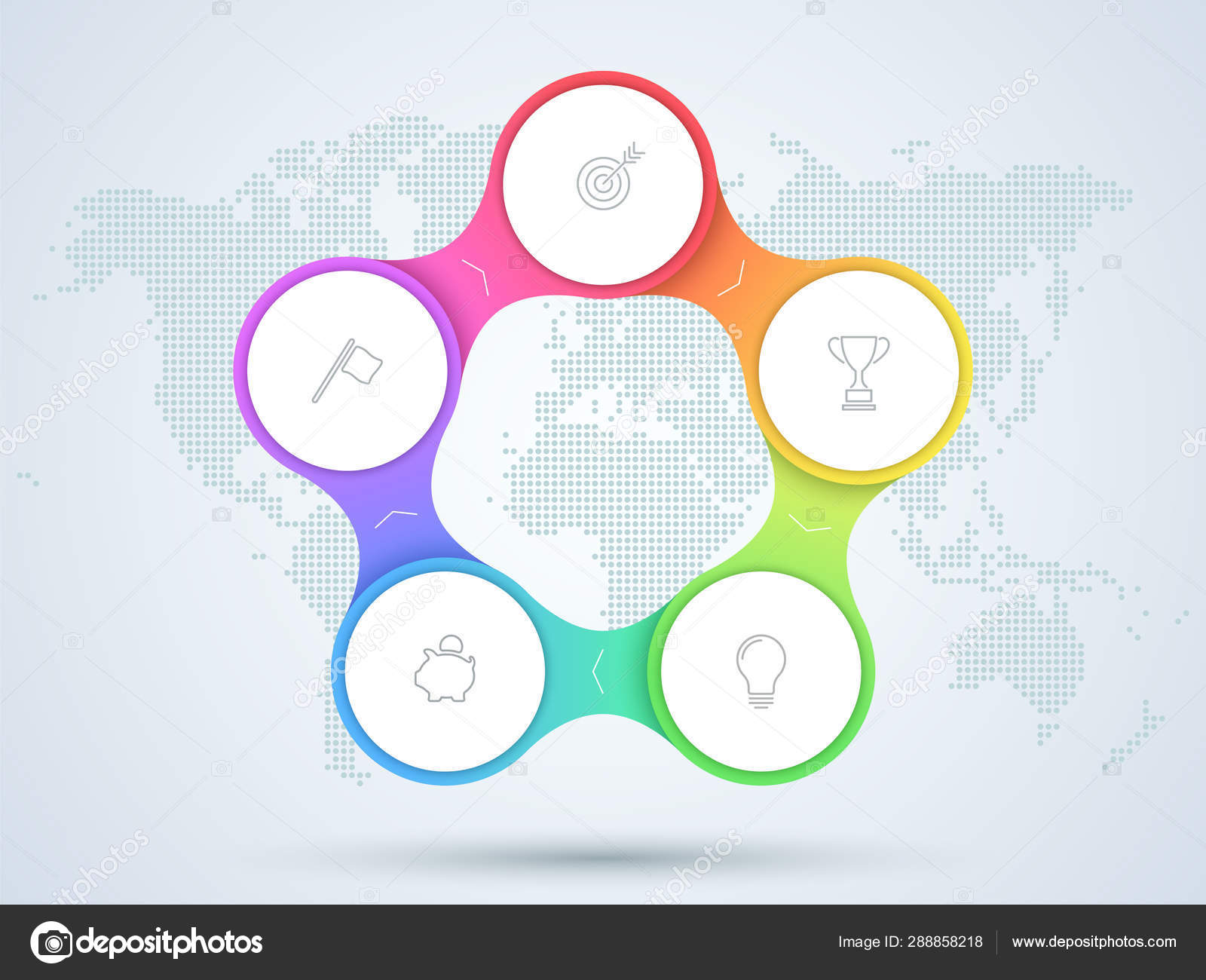 Infographic Point Business Diagram World Map Стоковый вектор ...