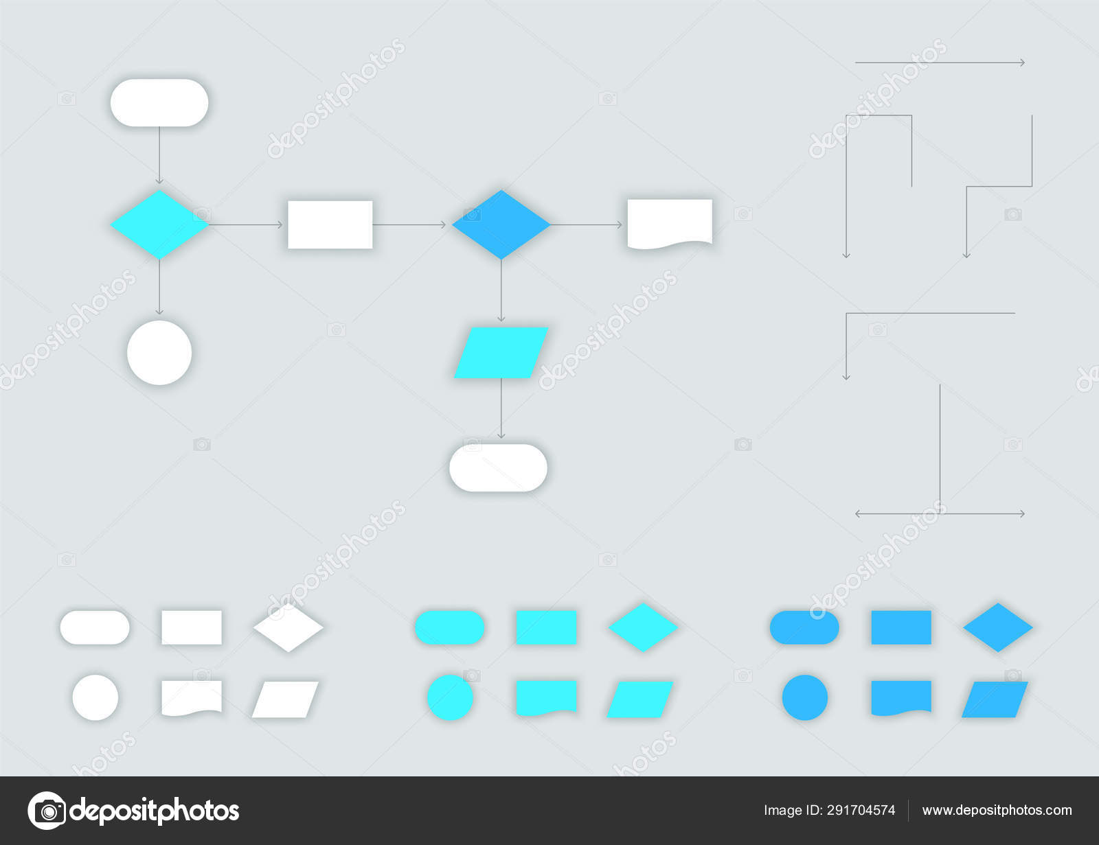 Vector Flow Chart Elements Set Infographic Template Stock Vector by ...