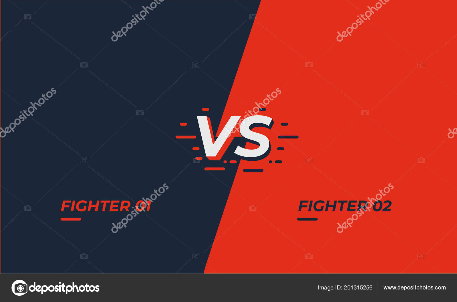 Versus screen design. Battle headline template. Fllat modern design ...
