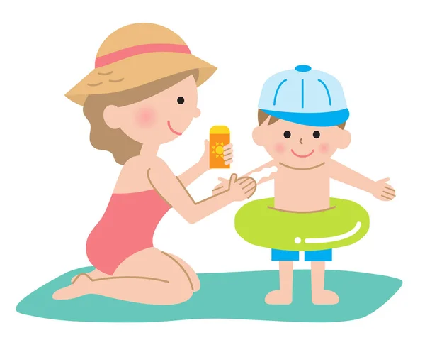 162 ilustraciones de stock de Niño protector solar | Depositphotos
