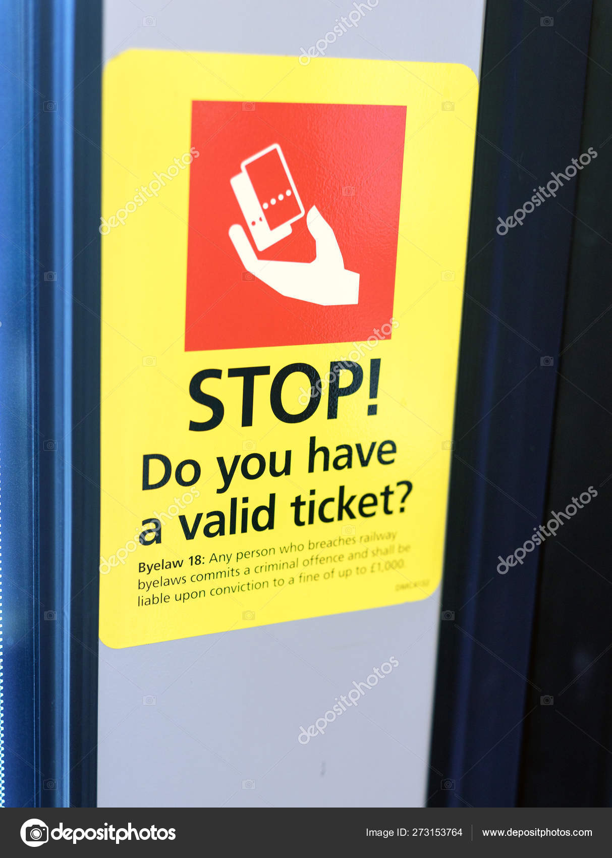 Stop Train Ticket Reminder Sign — Stock Photo © johndwilliamsUK #273153764